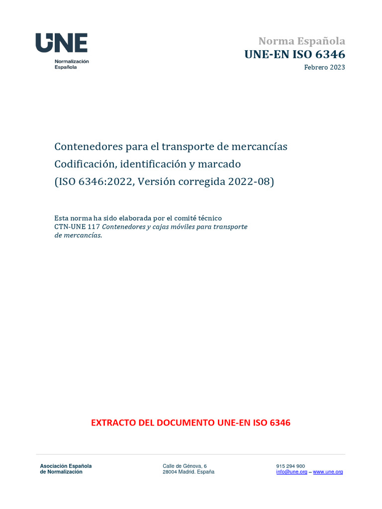 (Ex) Une-En Iso 6346 2023 | PDF