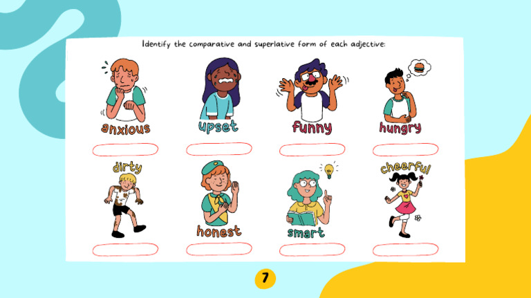 Colorful Illustrative Comparative Adjectives Presentation Recurso de ...