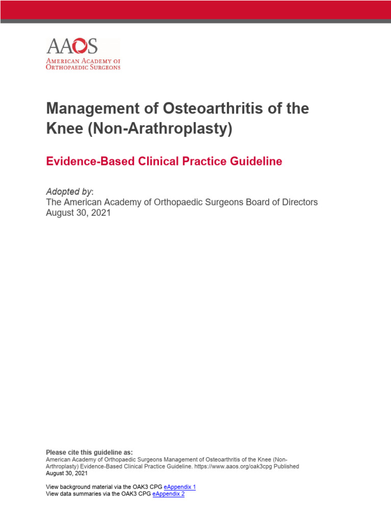 Management of Osteoarthritis of the Knee | PDF | Osteoarthritis ...