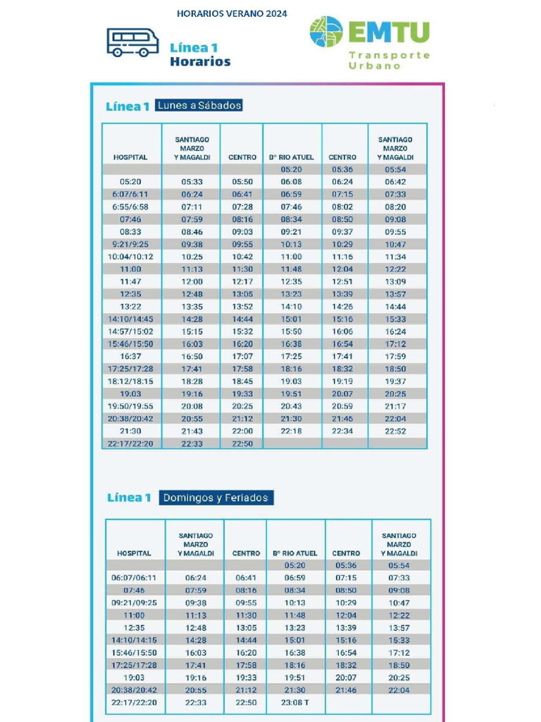 Horarios de Colectivosjjj | PDF