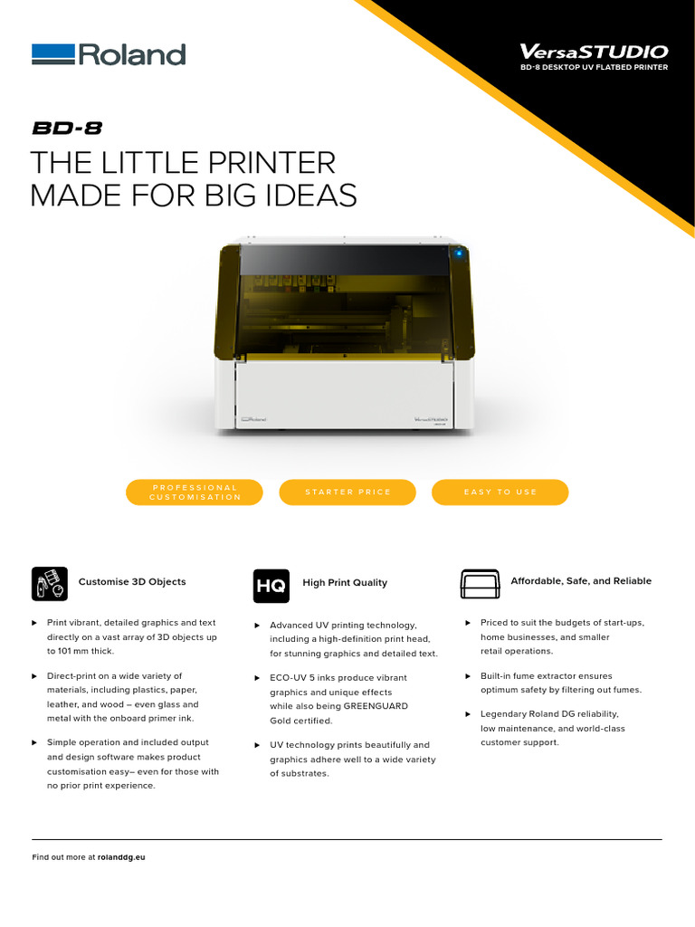 Versastudio BD 8 Datasheet Eu en | PDF | Printer (Computing)