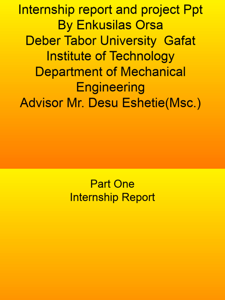 Internship Report and Projet PPT 1 | Download Free PDF | Mechanical ...