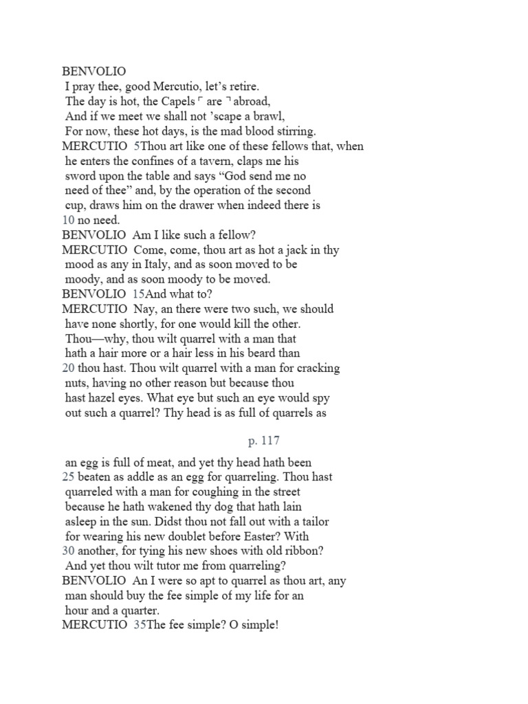 Romeo and Juliet Act 3 Scene 1 | Download Free PDF | Characters In ...