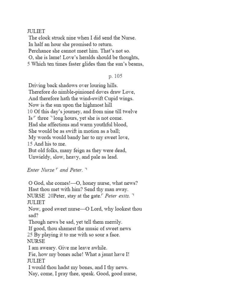 Juliet Awaits News from Romeo | PDF | Romeo And Juliet