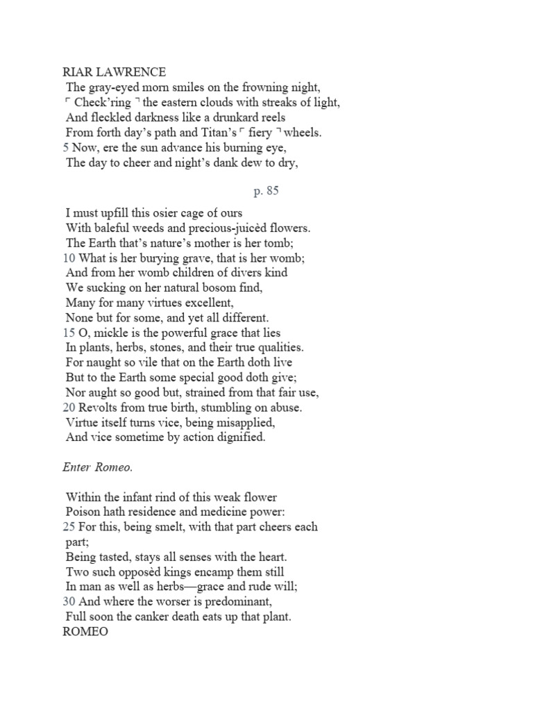 Romeo and Juliet Act 2 Scene 3 | PDF | Characters In Romeo And Juliet