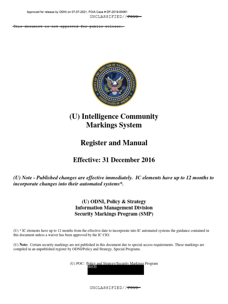 IC Security Markings Guide | PDF | Classified Information | Classified ...