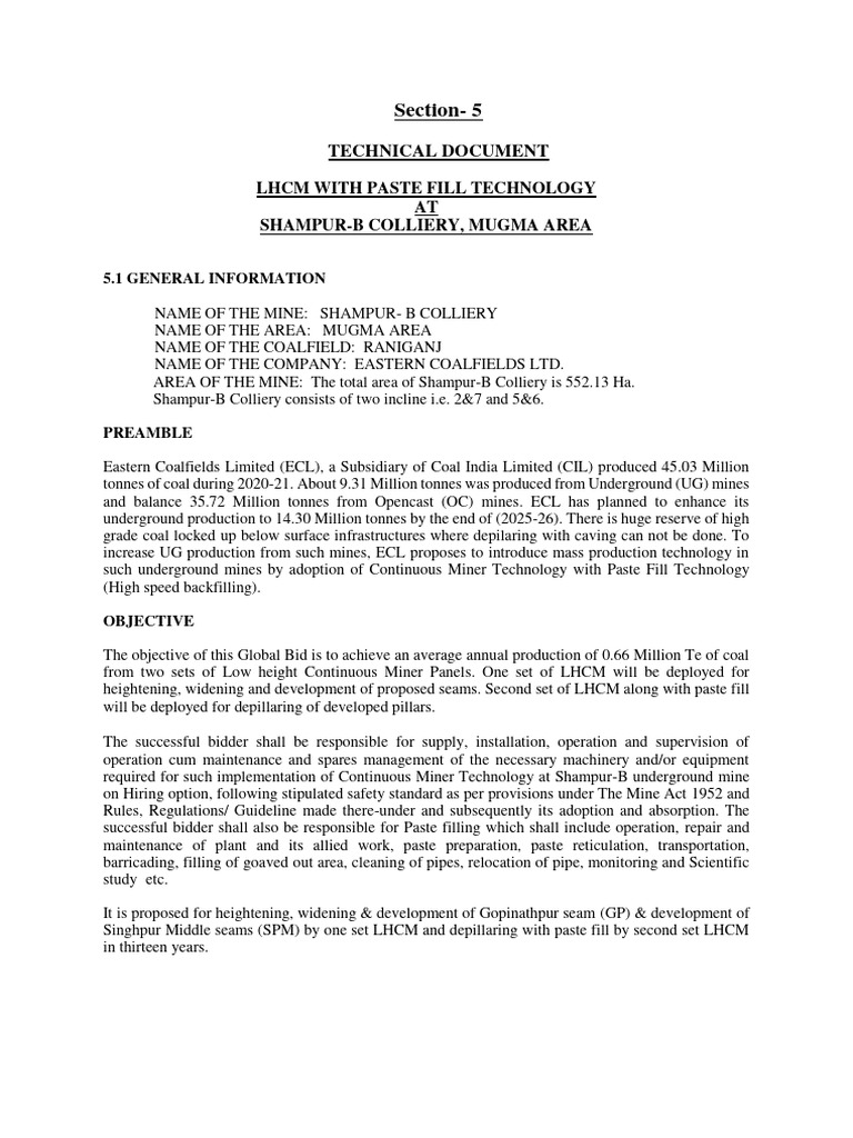 Section-5: Technical Document LHCM With Paste Fill Technology AT ...
