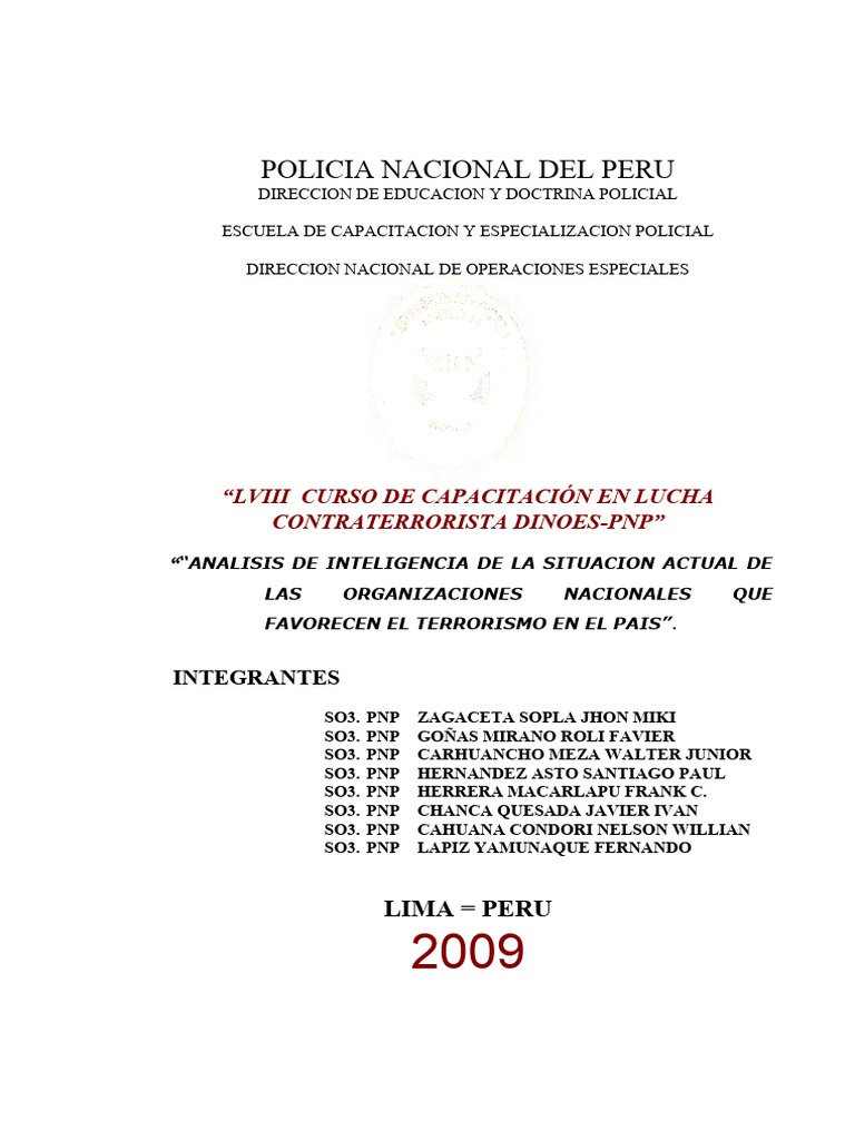 Analisis de Inteligencia Oonn Proterroristas | PDF | marxismo | Sociedad