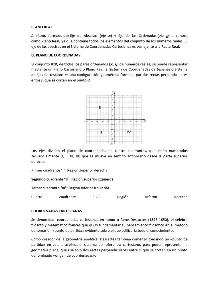 Plano Real | PDF | Sistema de coordenadas Cartesianas | Notación Matemática