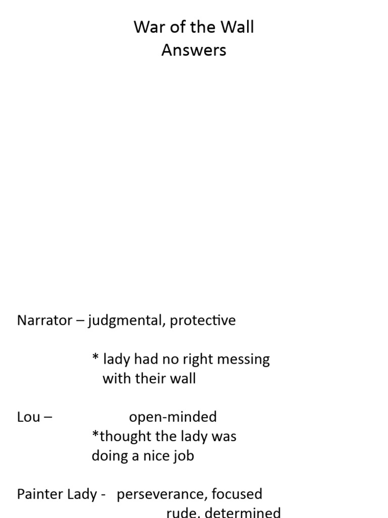 War of The Wall Answers To Worksheet | PDF