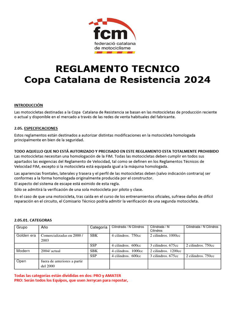 R.Tecnico Copa Catalana de Resistencia 2024 | PDF | Motocicleta | Cambiar