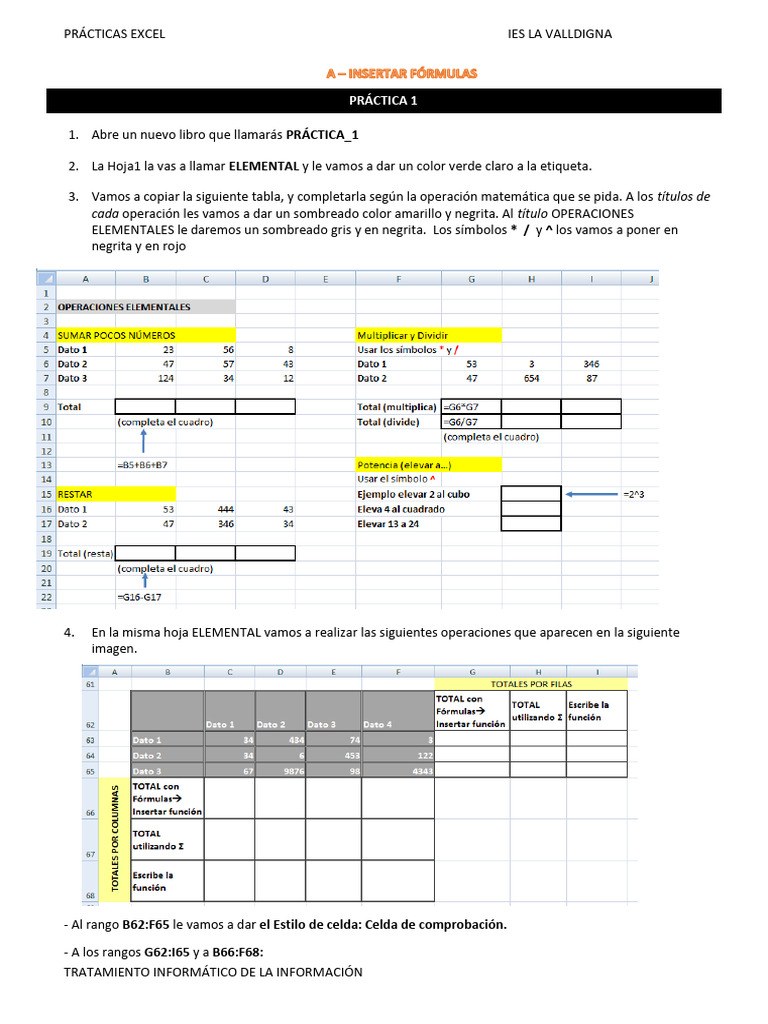 Tema 6 - Practica 1 | PDF | Microsoft Excel | Hoja de cálculo