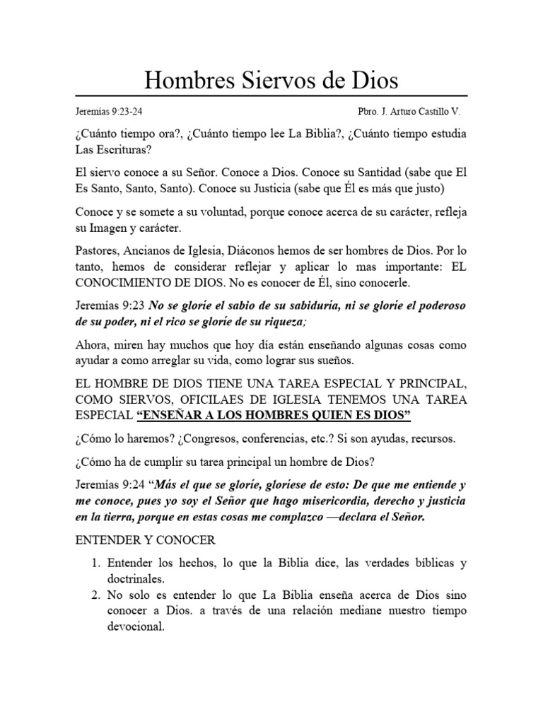 Hombres Siervos de Dios en la Biblia | PDF | Santo | Biblia