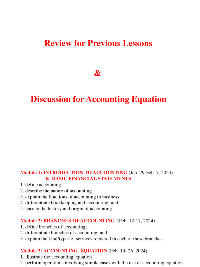 Accounting Basics and Equation Explained | PDF | Revenue | Equity (Finance)