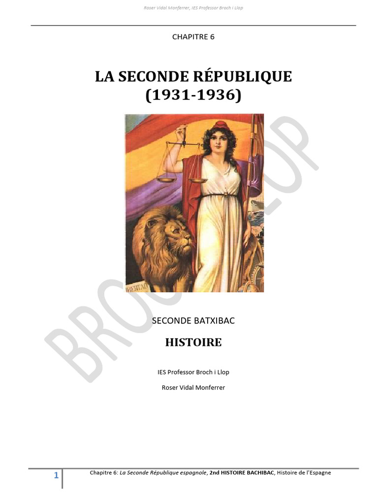La Seconde République espagnole (1931-1936) | PDF | Politique en ...