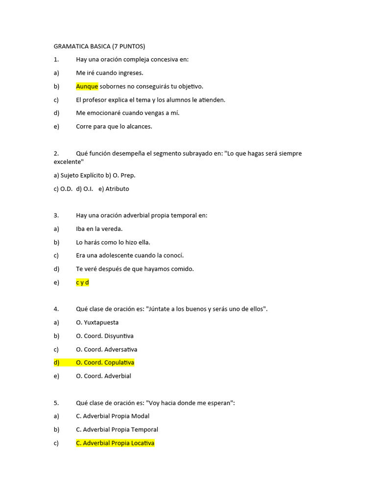 Gramatica Basica | PDF | Mecánica del lenguaje | Relaciones sintácticas