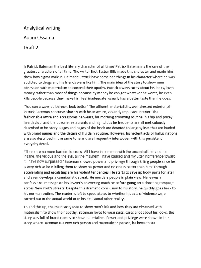 Analytical Writing Pdf