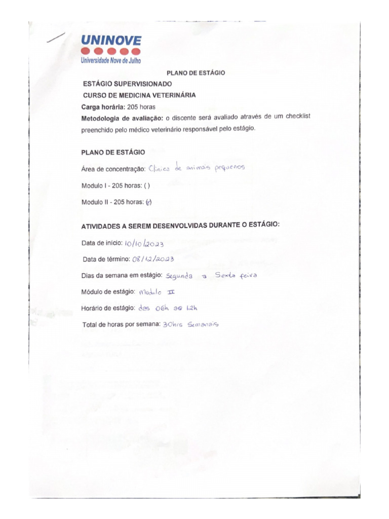 Documento Estágio Obrigatório | PDF