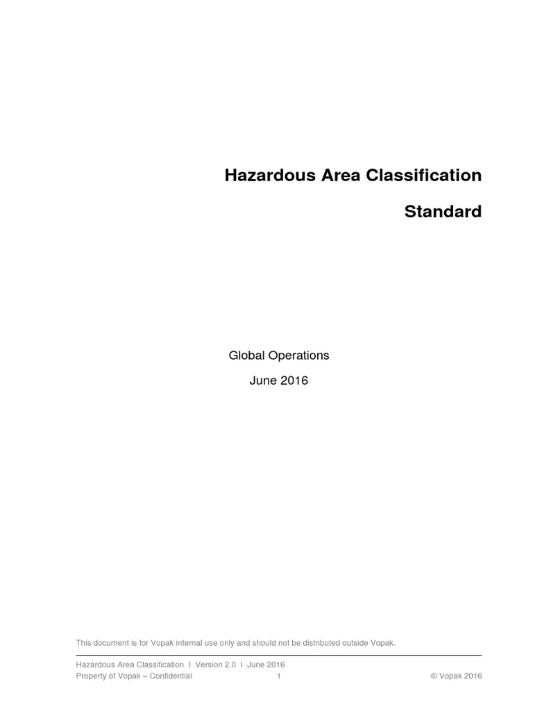 Vopak Hazardous Area Classification Standard | PDF | Pump | Atmosphere ...