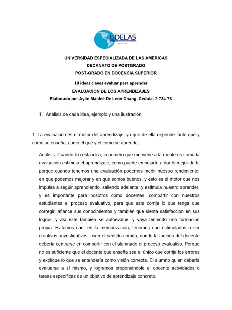 10 Ideas Claves | PDF | Evaluación | Enseñando