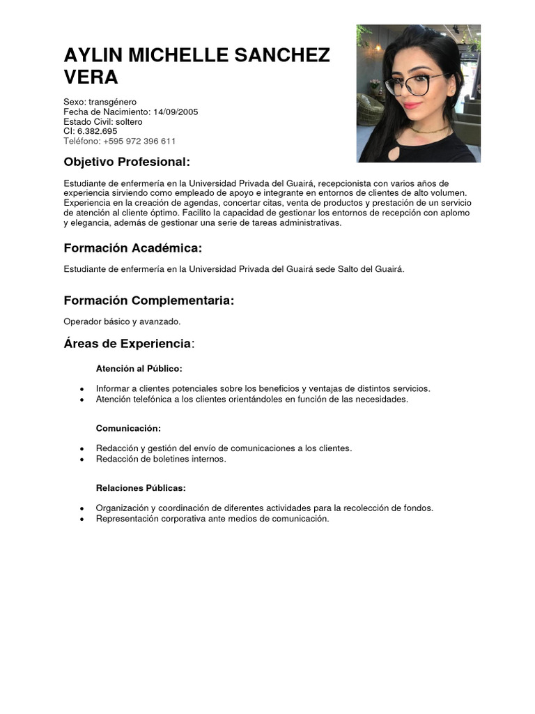 CV AYLIN_MICHELLE_SANCHEZ_VERA | PDF