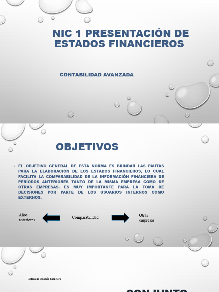 NIC 1 PRESENTACIÓN DE ESTADOS FINANCIEROS | PDF | Estado financiero ...