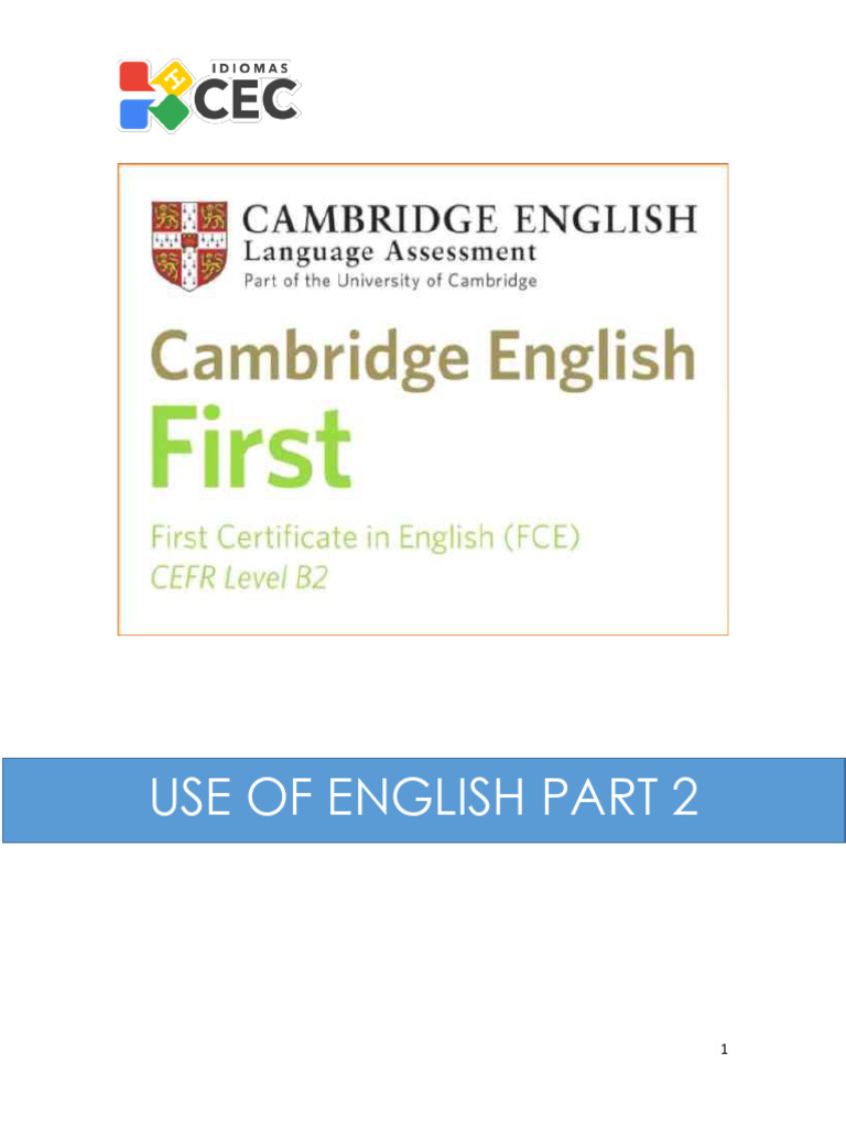 B2 Use of English Part 2 | Download Free PDF | Happiness | English Language