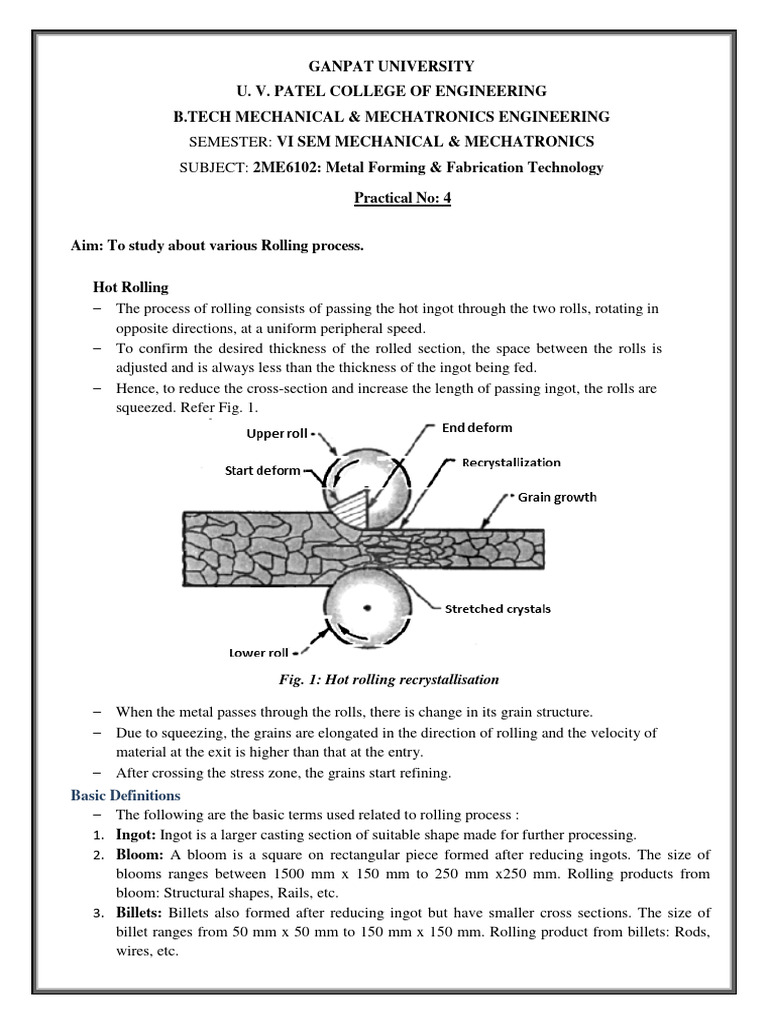 Rolling Pdf Rolling Metalworking Secondary Sector Of The Economy