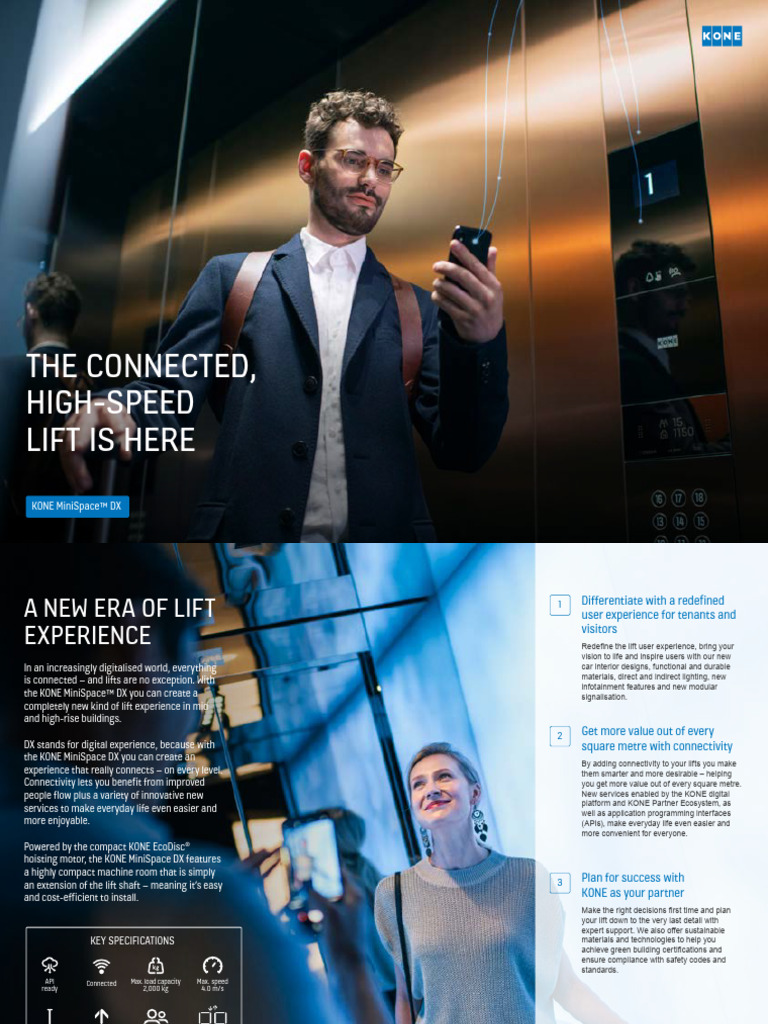 MC 8816 KONE MiniSpace DX-brochure A4 GBIR Tcm258-86409 | PDF | Elevator | Building Information ...