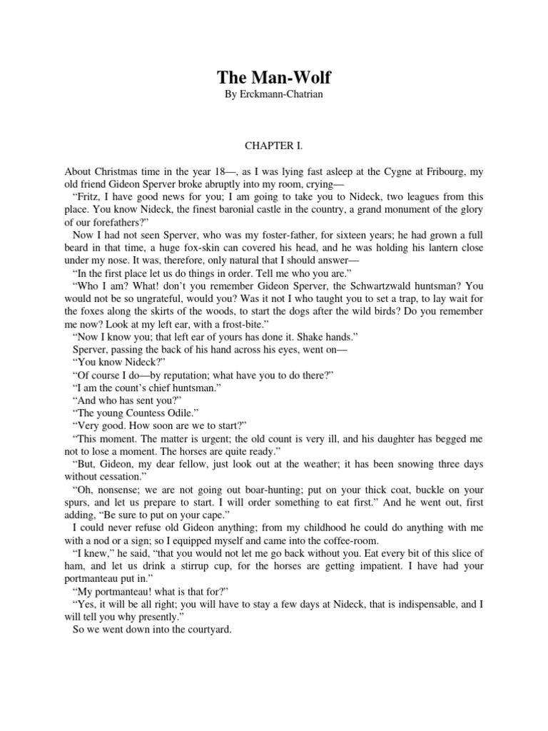 The Man-Wolf: A Gothic Tale | PDF | Religion & Spirituality | Mystery ...