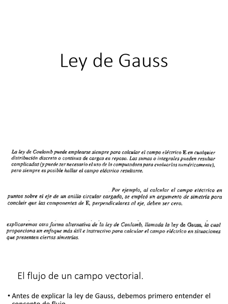 Ley de Gauss | PDF | Campo eléctrico | Vector Euclidiano