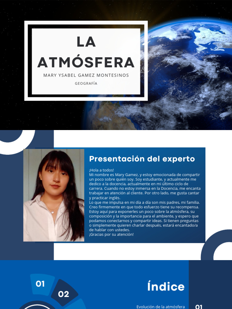 La Atmósfera Presentación | PDF | Contaminación | Atmósfera
