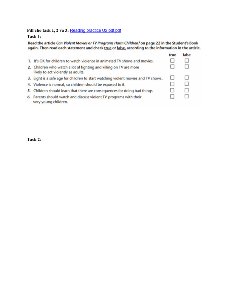 Reading Practice Unit 2 | PDF