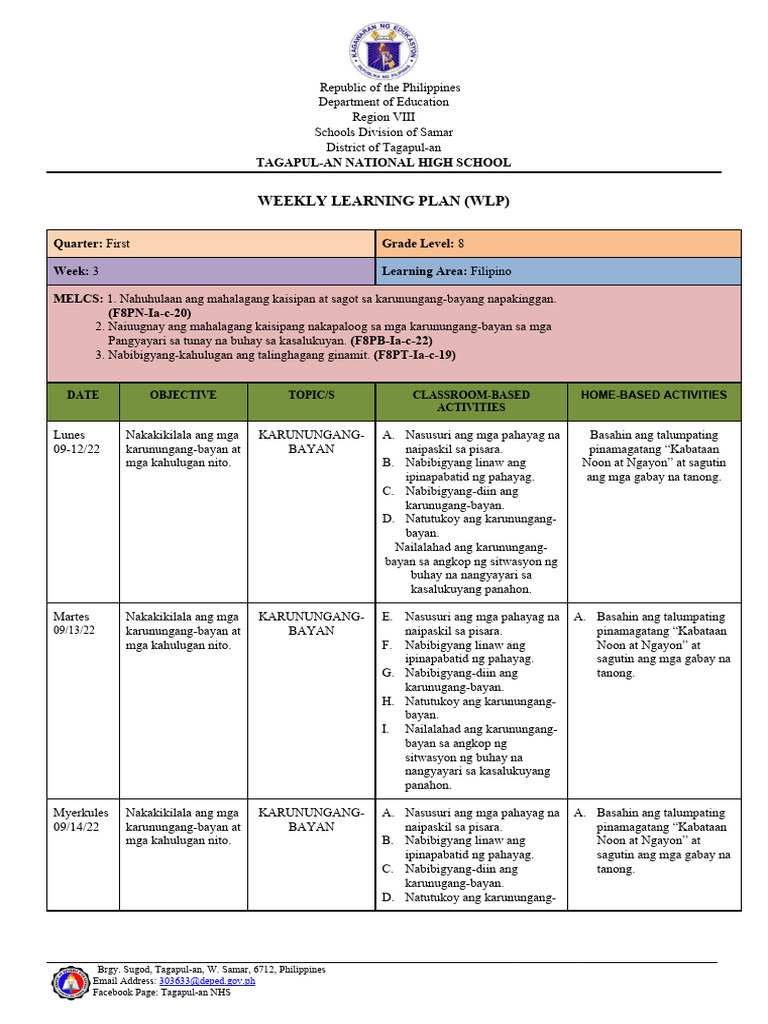 Filipino 8-Q1-W3 | PDF