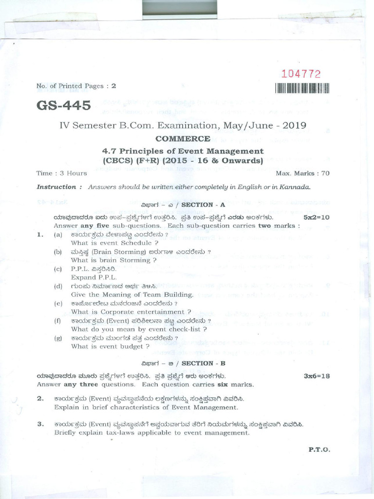 Principles of Event Management | PDF