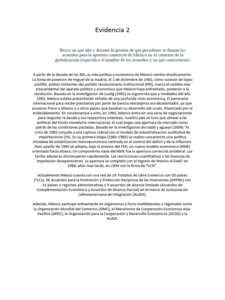 Ev2 Historia | Descargar gratis PDF | México | Comercio