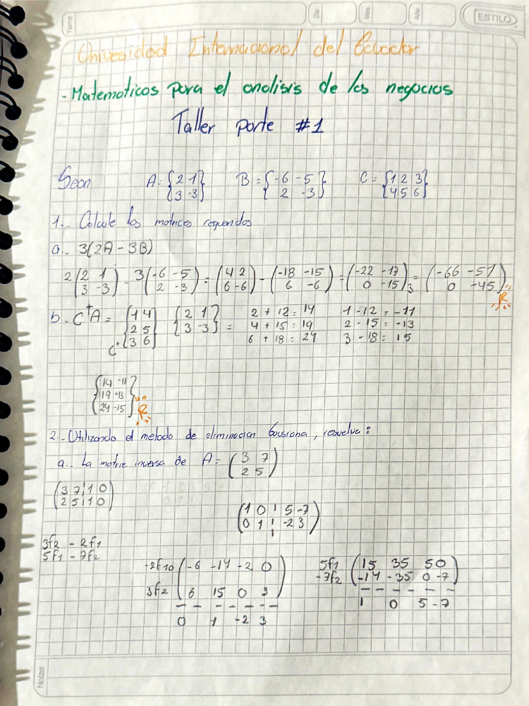 Tarea de Mate 1 | PDF