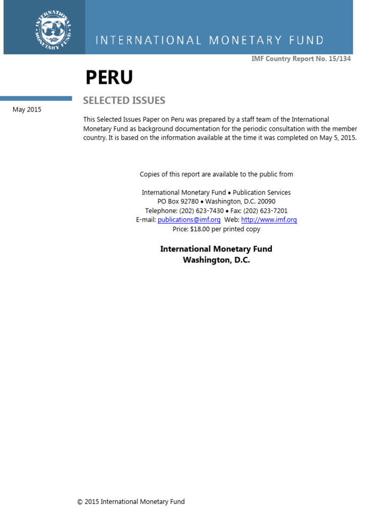 06 IMF Peru Country Report 2015 | PDF | Economic Growth | Macroeconomics