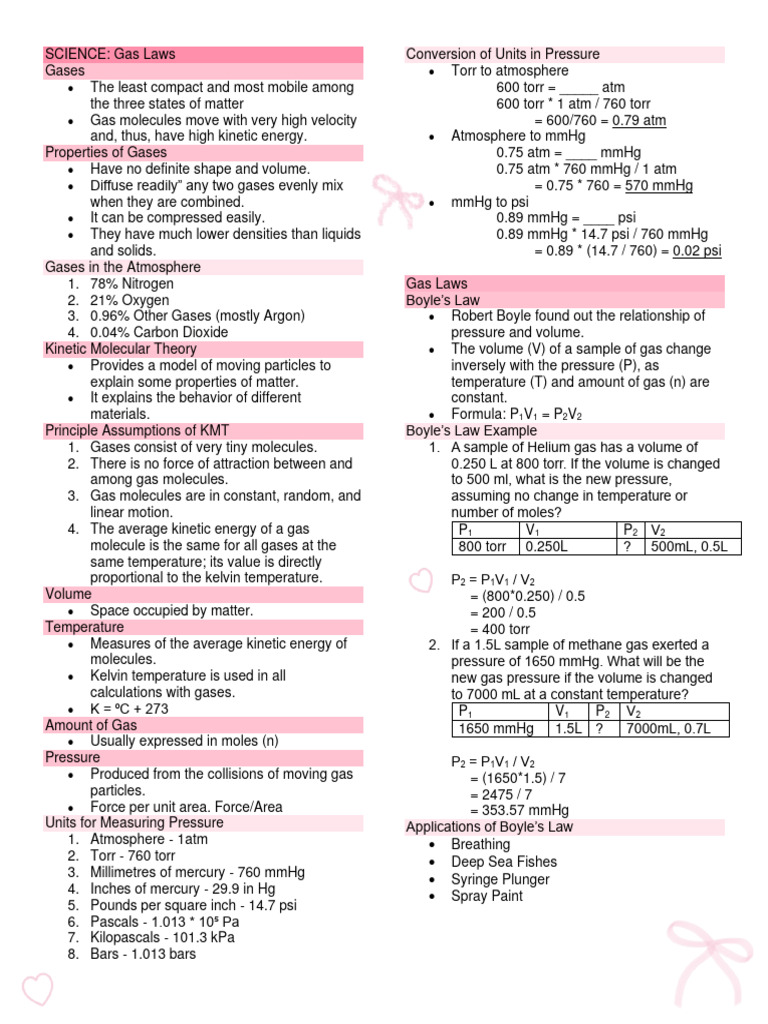 Gas Laws | Download Free PDF | Gases | Pascal (Unit)