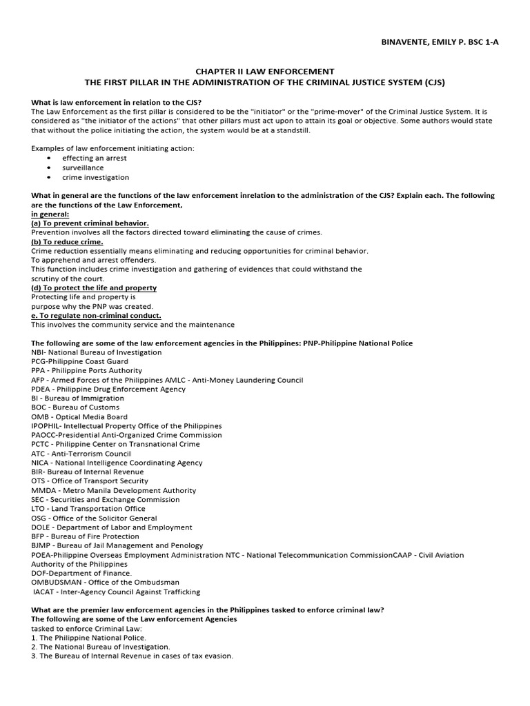 CLJ 1 Law Enfocementprosecution | PDF | Prosecutor | Bail