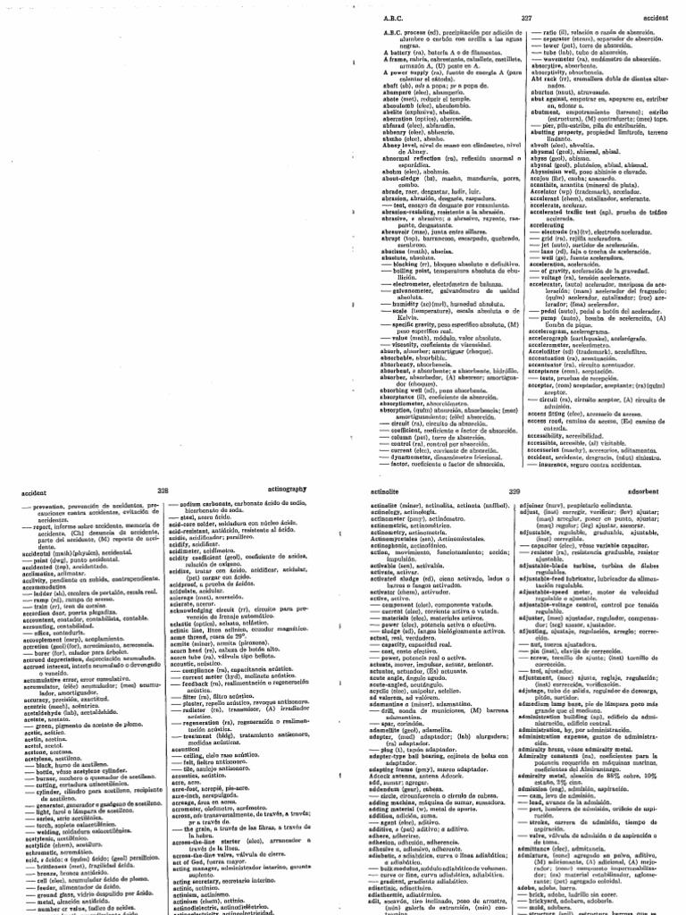 Ingles-Espa Ol - Diccionario T Cnico | PDF | Sustancias químicas ...