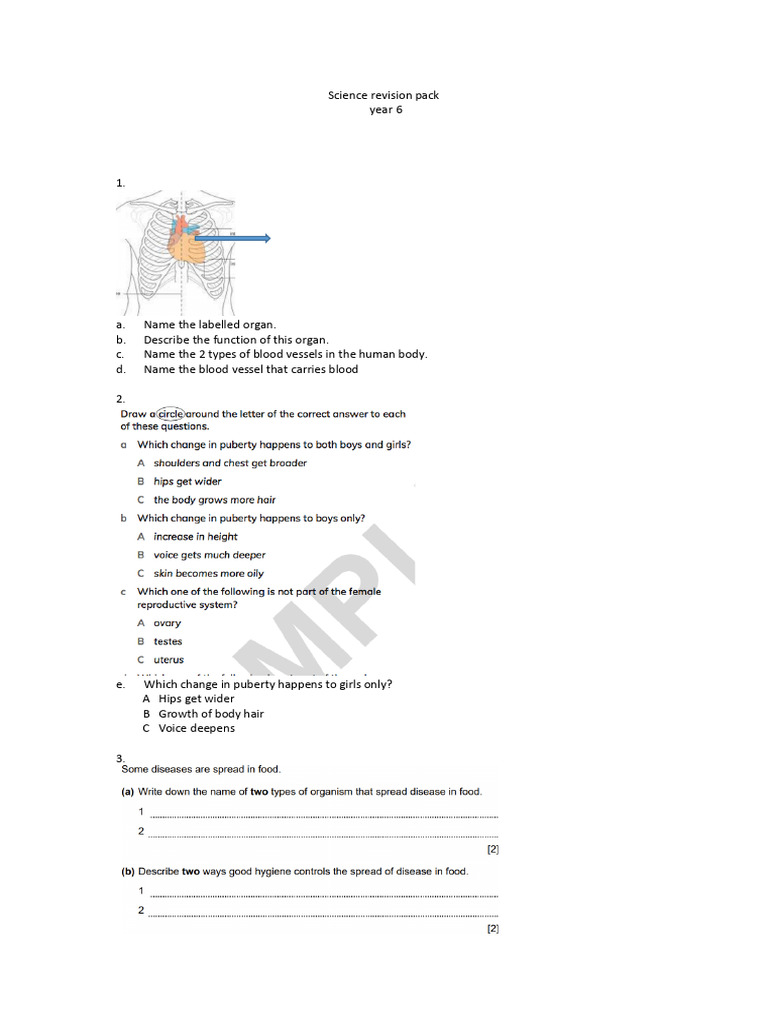 year 6 MYA Revision Pack | PDF | Electrical Resistivity And ...