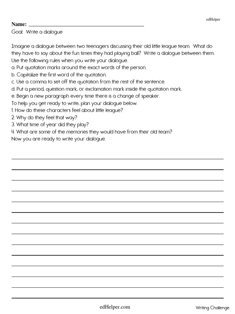 6th Grade Writing Prompts Worksheets | PDF