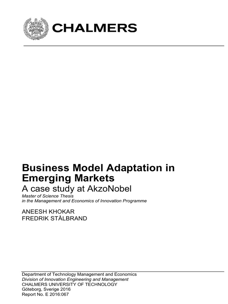 Business Model Adaptation in Emerging Markets | PDF | Business Model ...