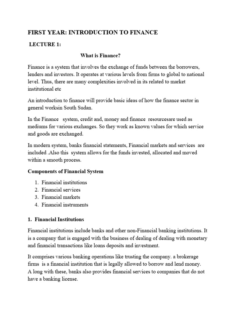 Introduction to Finance Basics | PDF | Financial Markets | Interest
