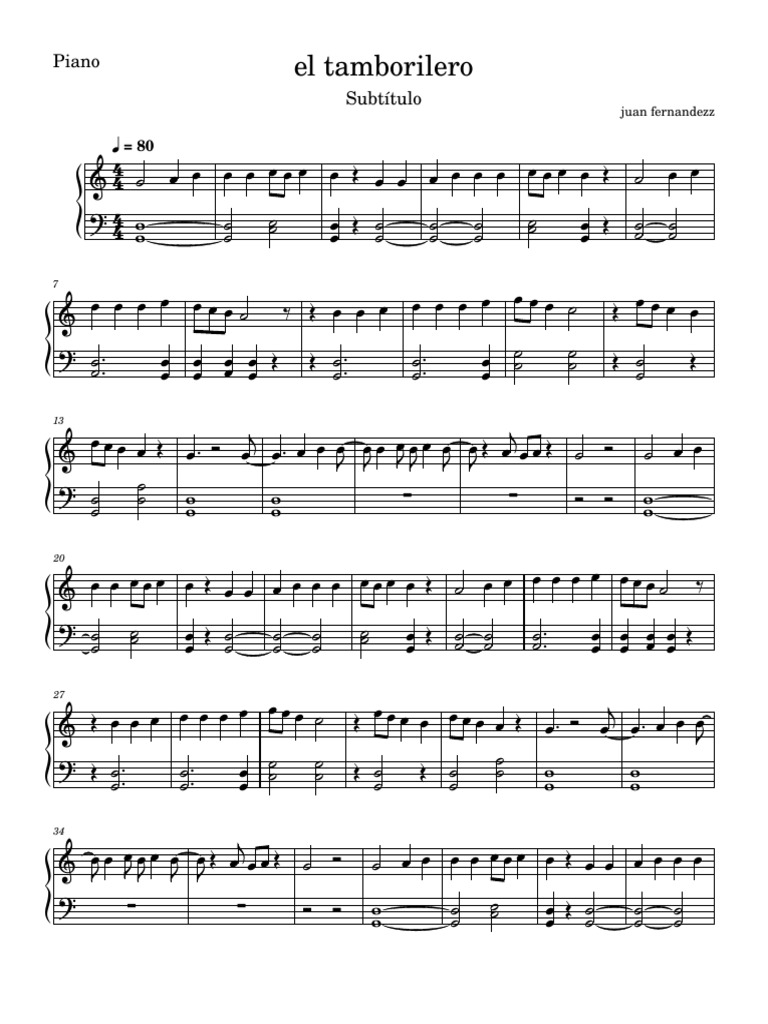 el tamborilero-Piano | PDF