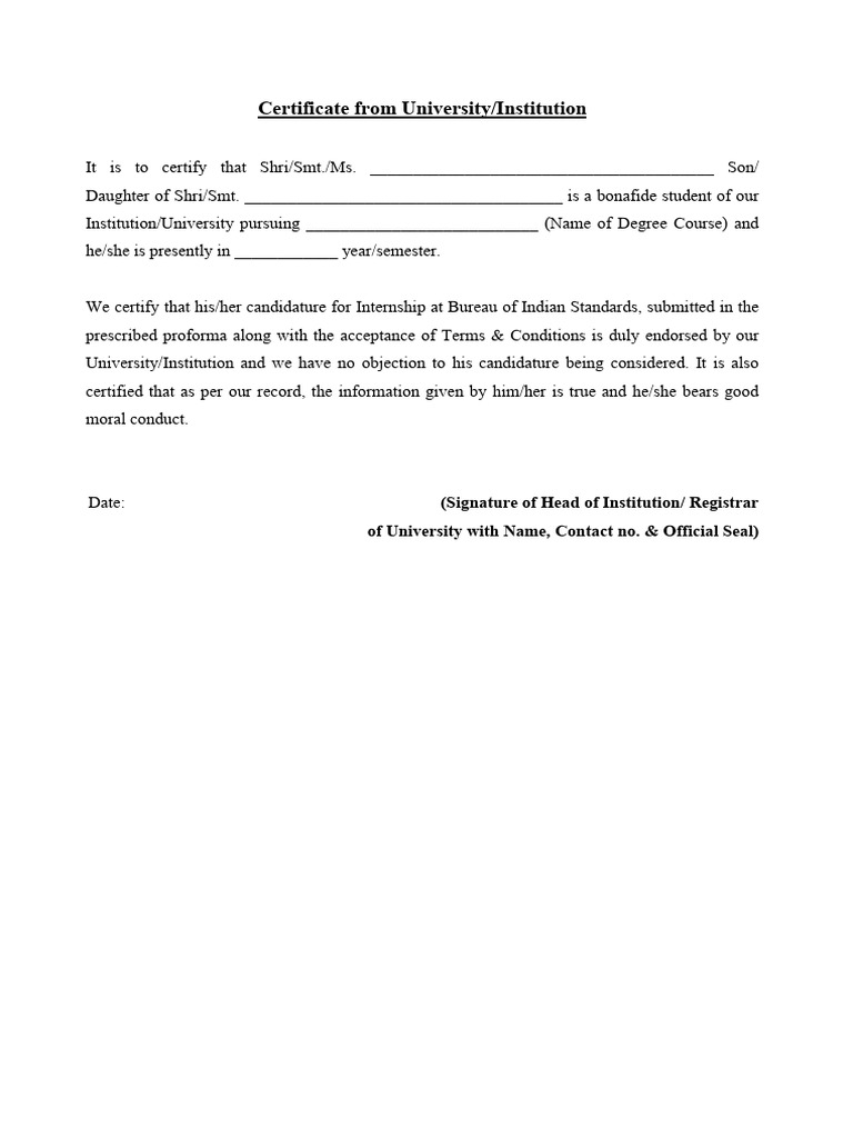 Annexure-II University Undertaking | PDF