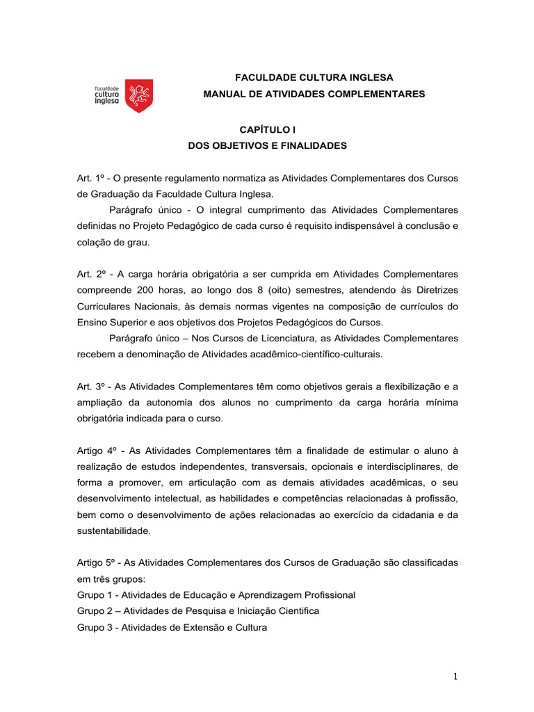 Manual de Atividades Complementares | PDF | Pedagogia