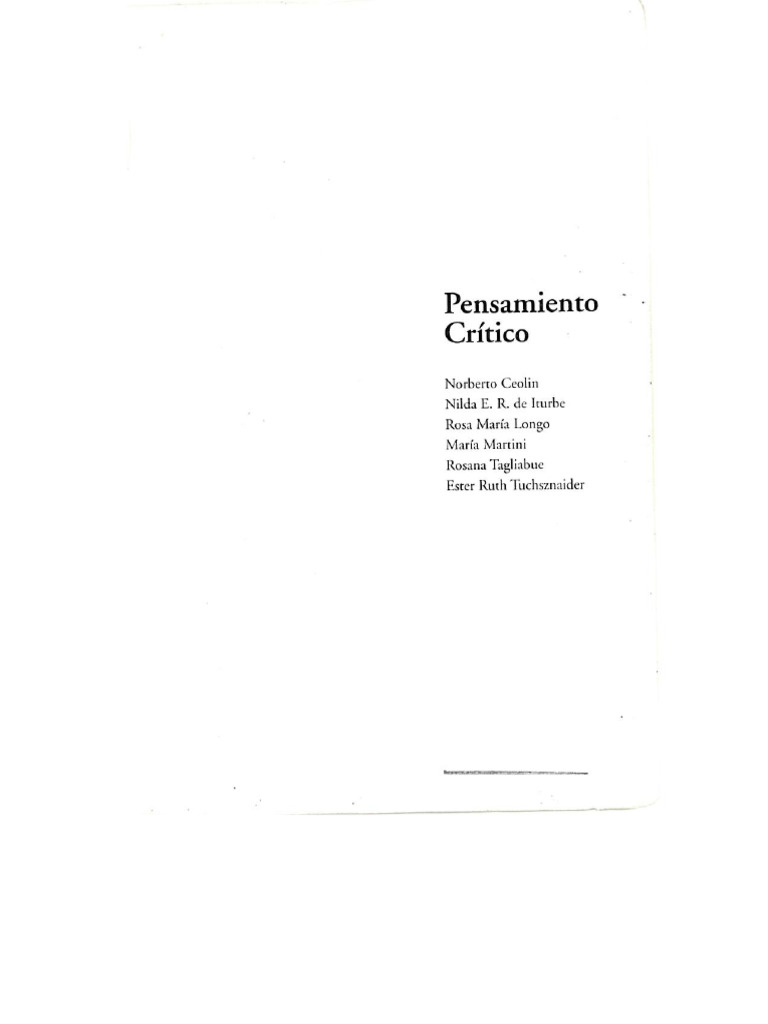 CEOLIN - Pensamiento Critico | PDF