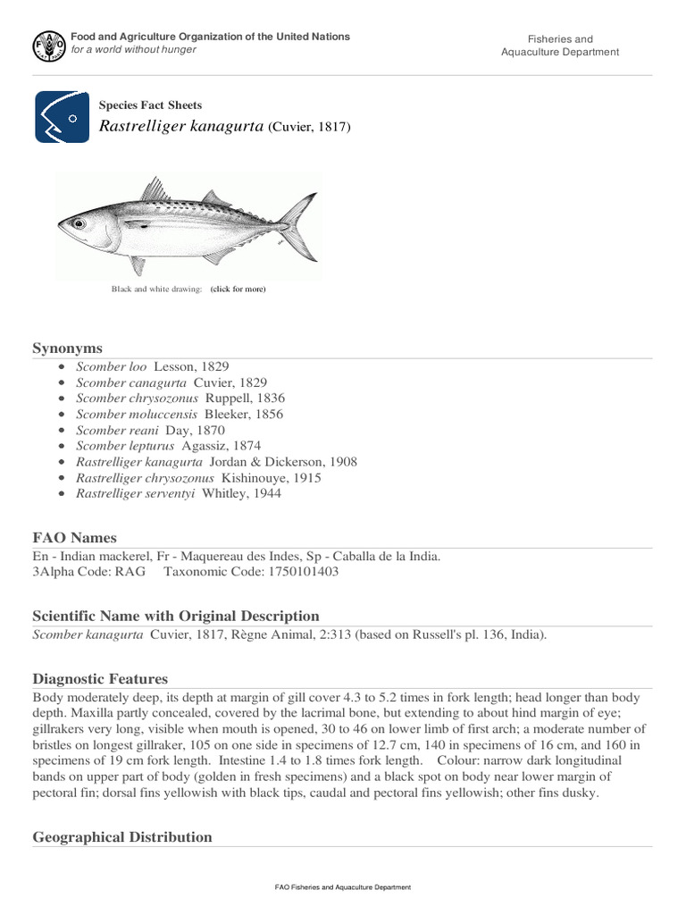 FAO Fisheries & Aquaculture - Aquatic Species | PDF | Fish